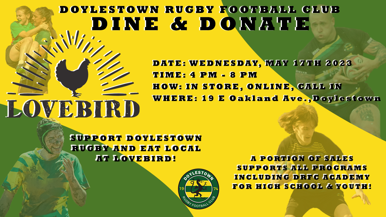 DRFC Dine & Donate Fundraiser at Lovebird - May 17th, 2023 | Doylestown ...